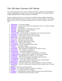 Print › College Board Top 100 Common SAT/ACT Vocabulary Words