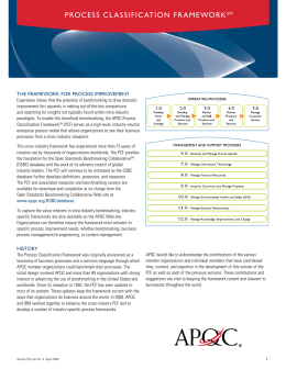 automotive process classification framework