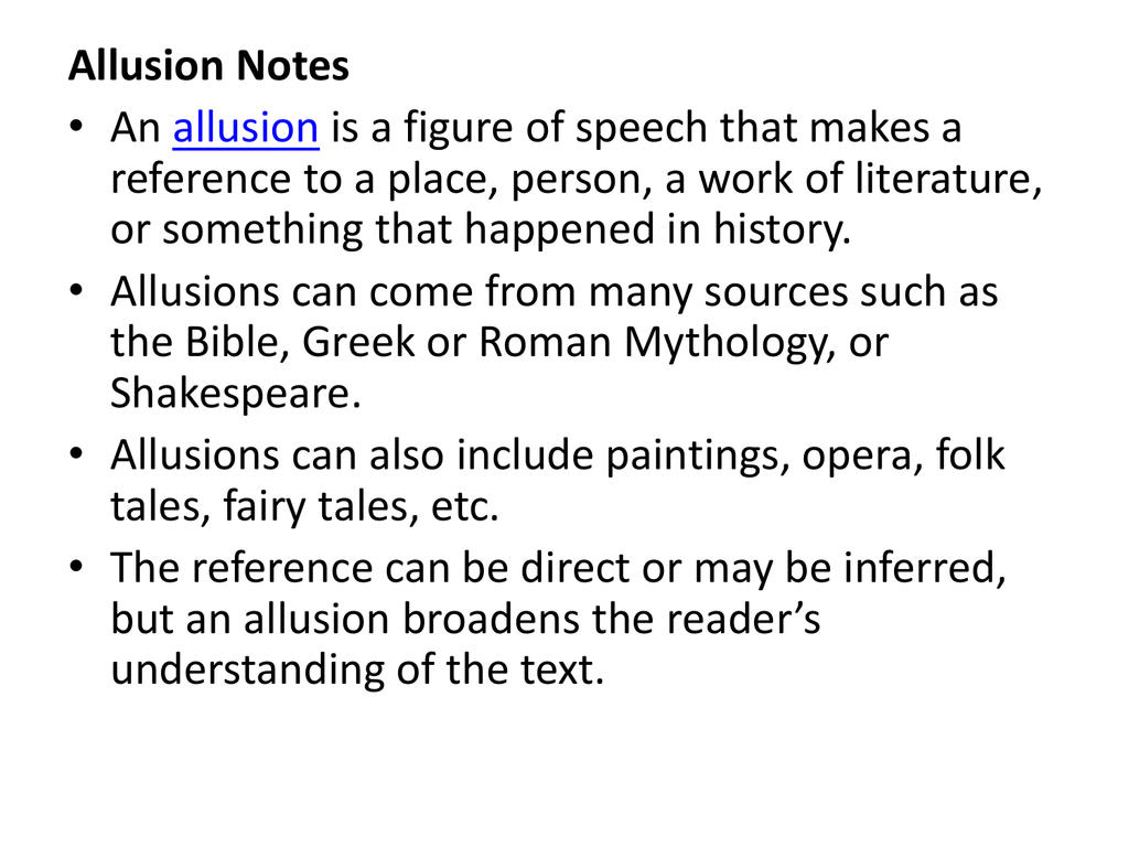 Allusion Literary Example