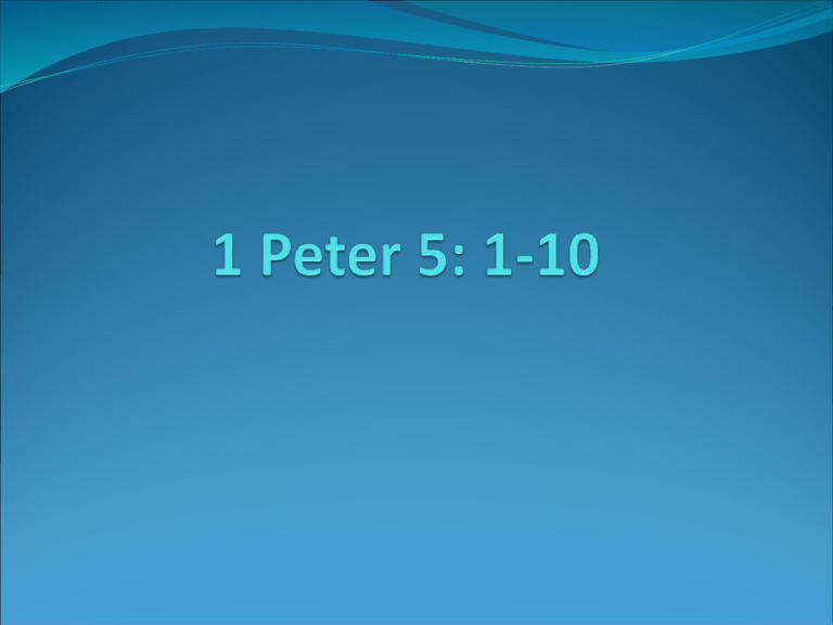 1 Peter 5 1 10
