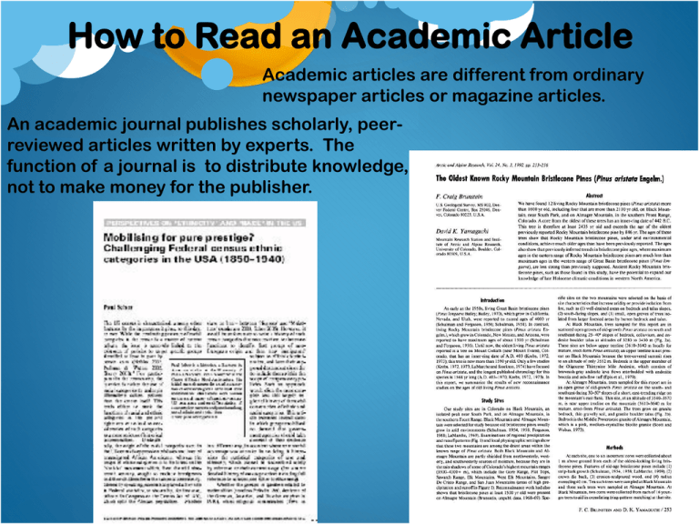 How To Read An Academic Article PPT How To Read An Academic Article PPT