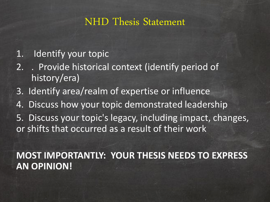 Nhd Thesis Examples 2019 Thesis Title Ideas For College