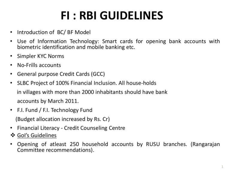 FI RBI GUIDELINES Sa Dhan