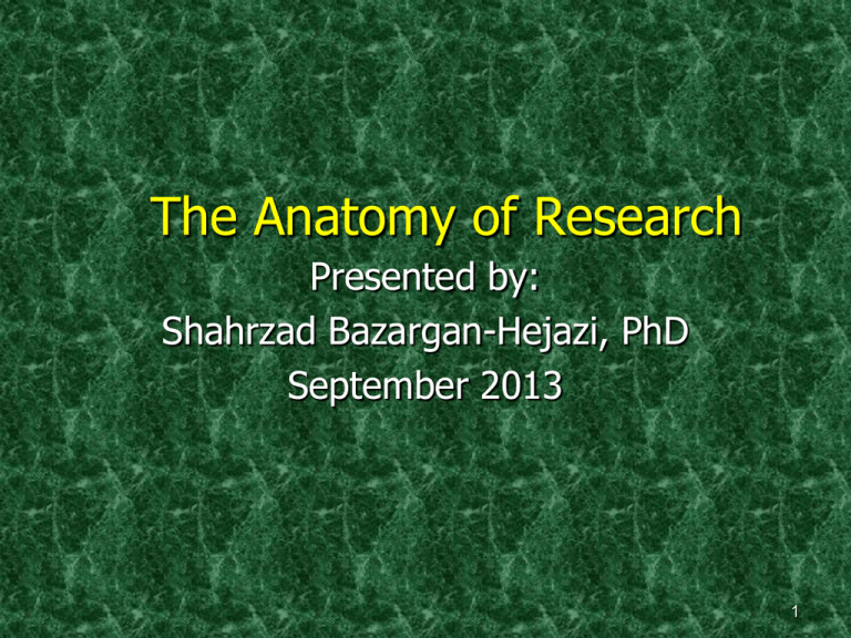 The Anatomy Of Research