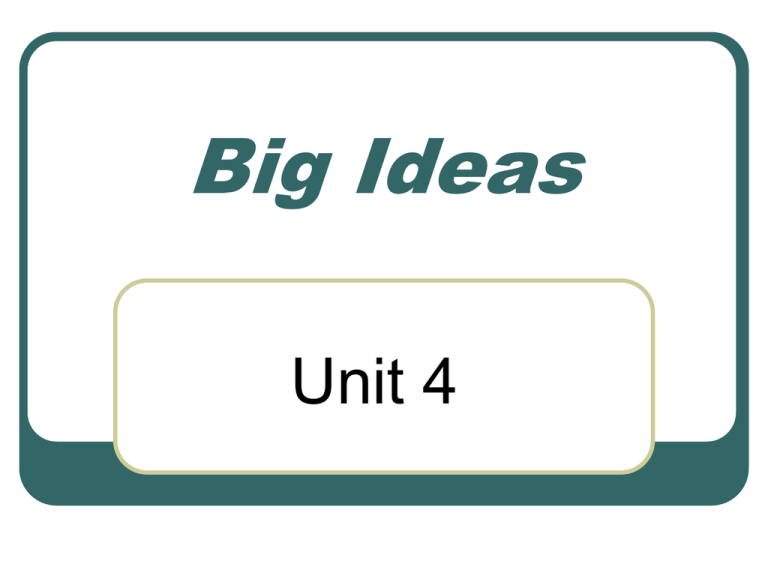 Big Ideas Big Ideas