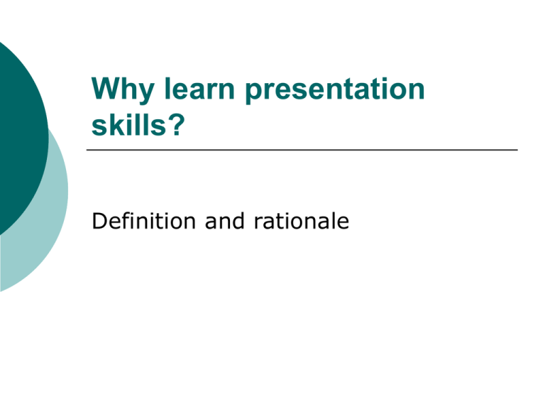 Why Learn Presentation Skills 