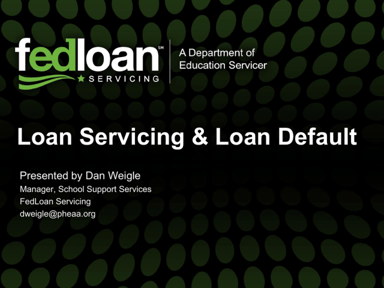 Loan Servicing Loan Default