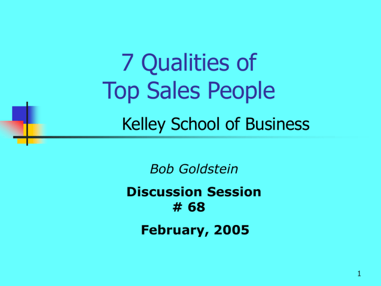 7 Qualities Of Top Sales People 7 Qualities Of Top Sales People