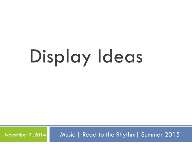 Decorating And Display Ideas