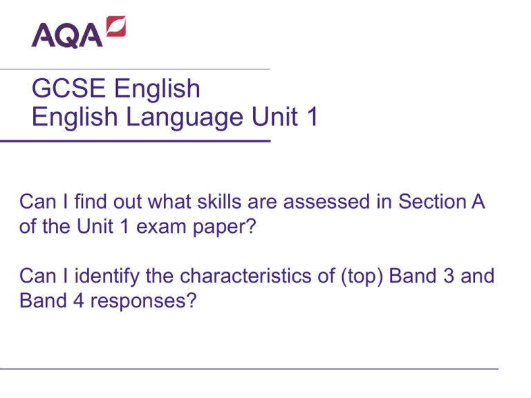 GCSE English Language Exam Question By GCSE English Language Exam Question By