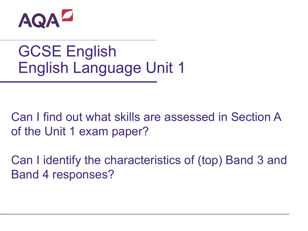 GCSE English Language Exam Question By GCSE English Language Exam Question By
