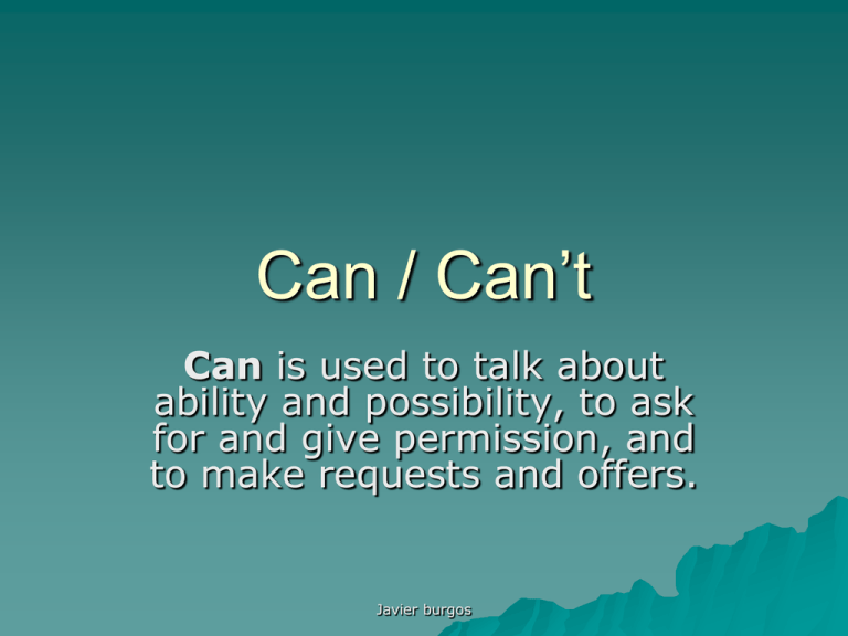 Can Can t Can Can t