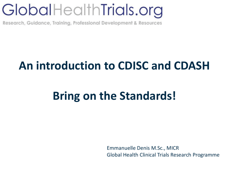 An Introduction To CDISC Presentation