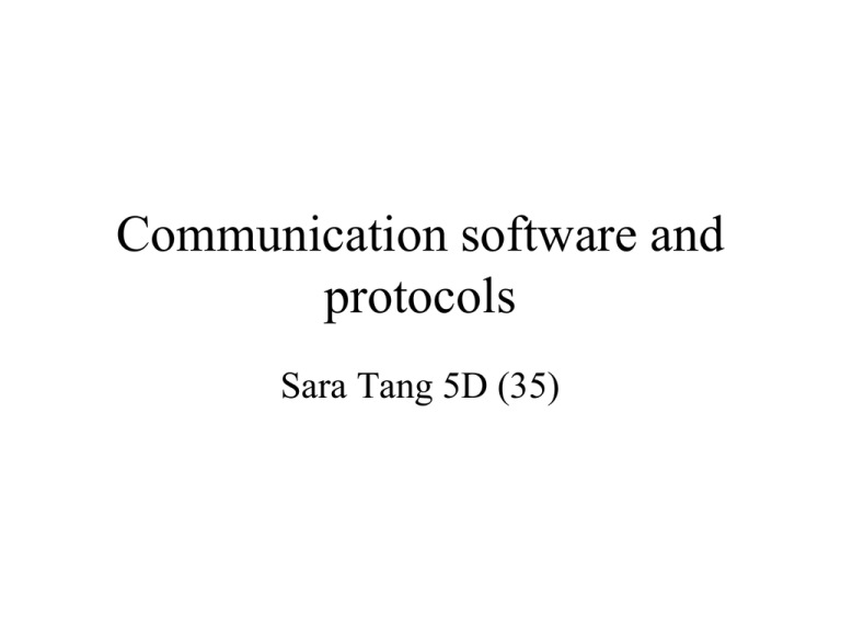 Communication Software And Protocols