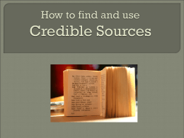 Credible v Non-Credible Sources