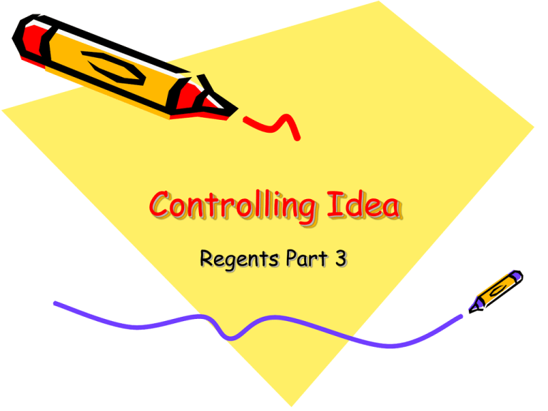 Controlling Idea Controlling Idea