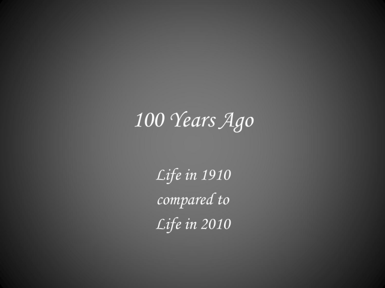 100 Years Ago