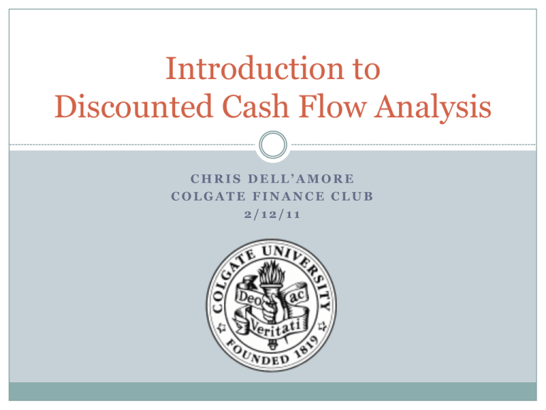 Introduction To Discounted Cash Flow Analysis