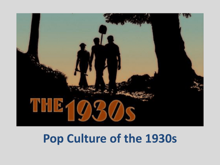 Pop Culture Of The 1930s