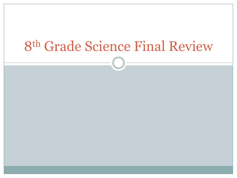 8th Grade Science Final Review 8th Grade Science Final Review