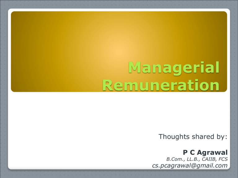 Managerial Remuneration