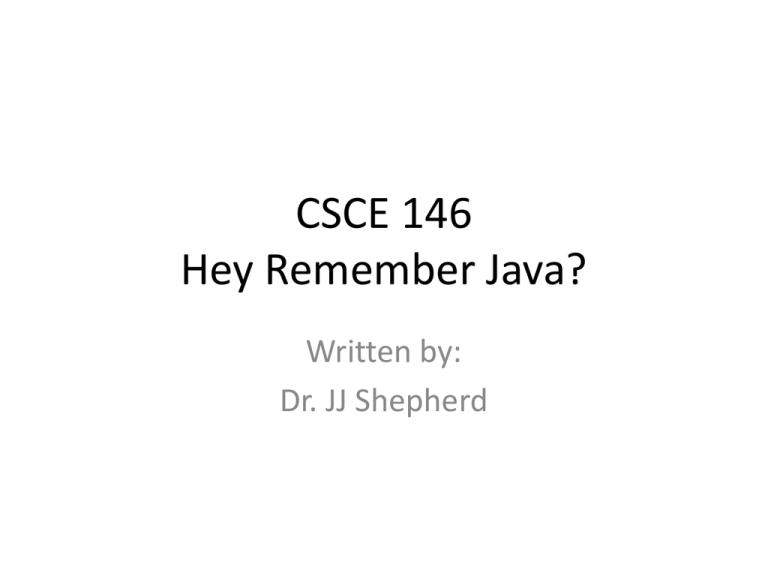 Java Review Part 1