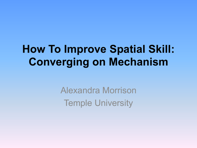 How To Improve Spatial Skill Converging On