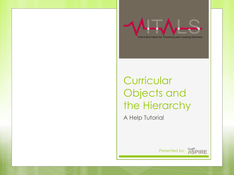 Curricular Objects And The Hierarchy 9737
