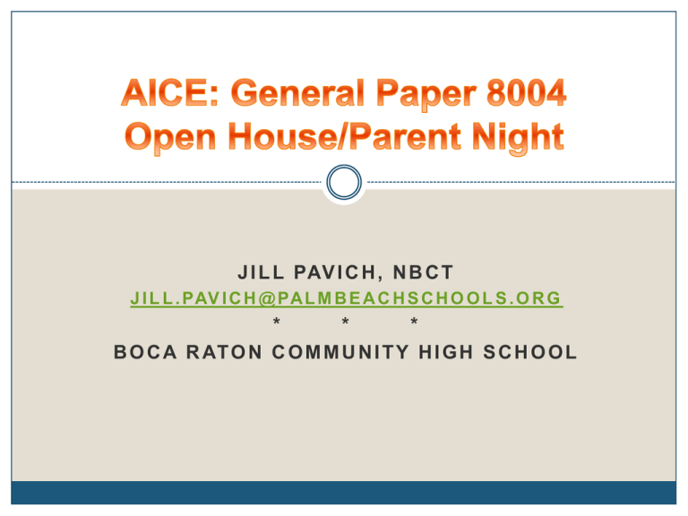 Getting To Know AICE General Paper Getting To Know AICE General Paper