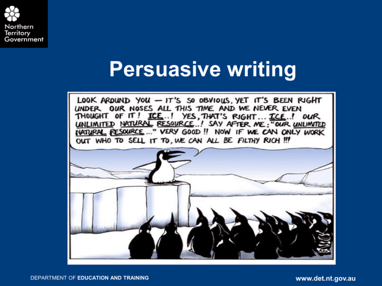 Persuasive Writing PowerPoint Persuasive Writing PowerPoint