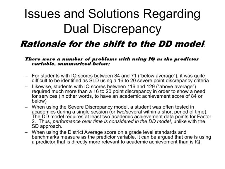 Issues And Answers Regarding Dual Discrepancy Issues And Answers Regarding Dual Discrepancy