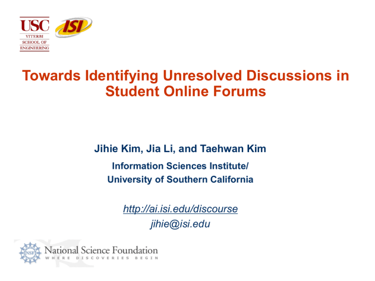 Jihie Kim/USC-ISI - Computer Science