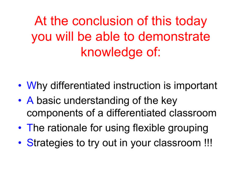 Differentiated Instruction Differentiated Instruction