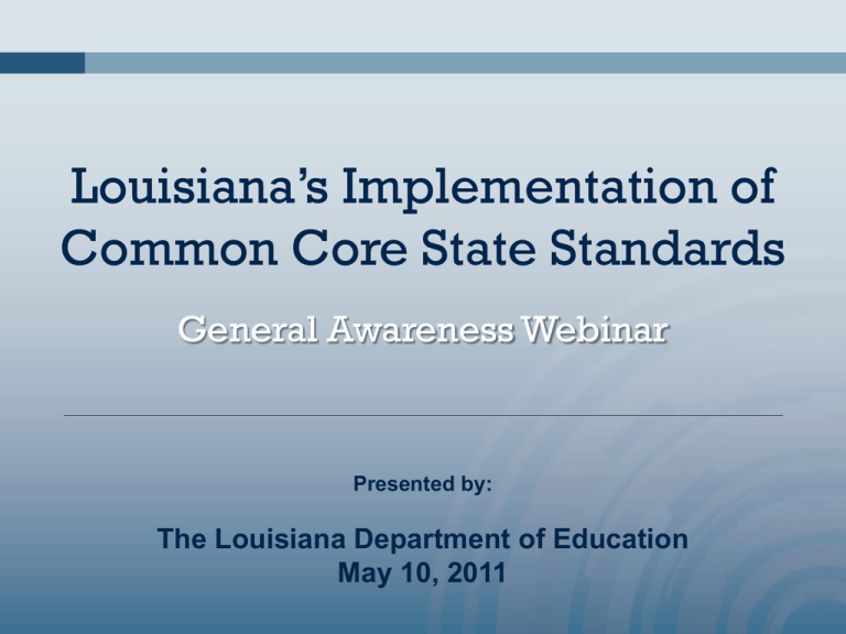 Presented Louisiana Department Of Education