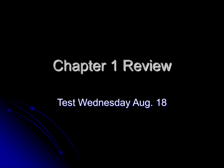 Chapter 1 Review
