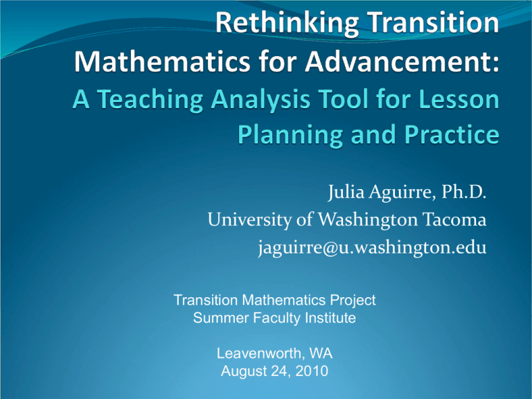 Math Teaching Framework: Equity & Advancement