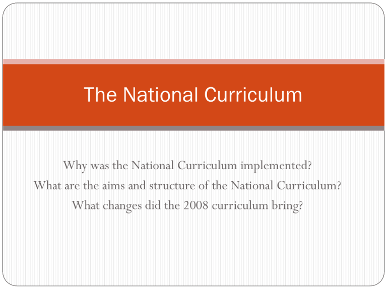 The Characteristics Of The National Curriculum For PE The Characteristics Of The National Curriculum For PE