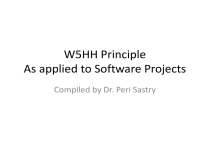 W5HH Principle for Software Projects