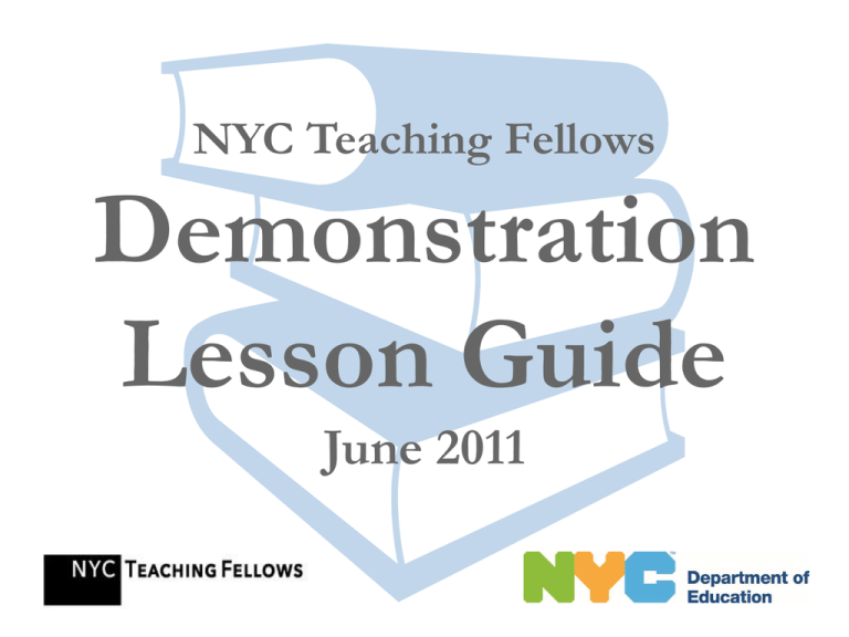 Demonstration Lesson Guide Demonstration Lesson Guide