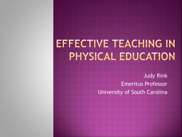Effective Teaching In Physical Education