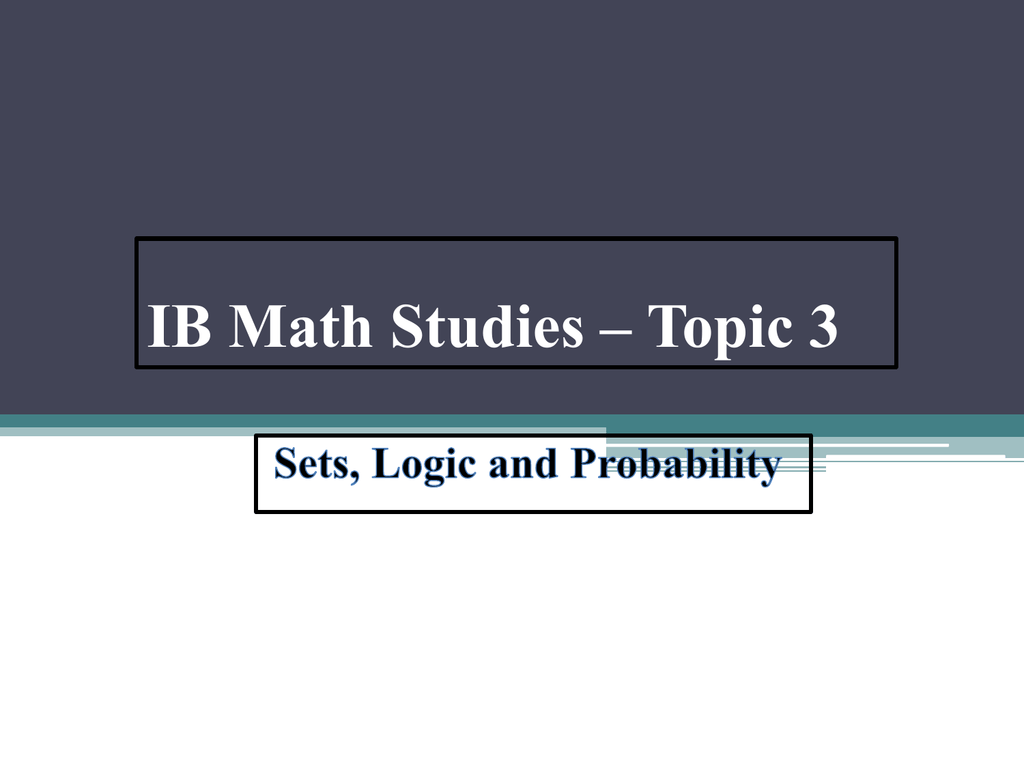 IB Math Studies Topic 3