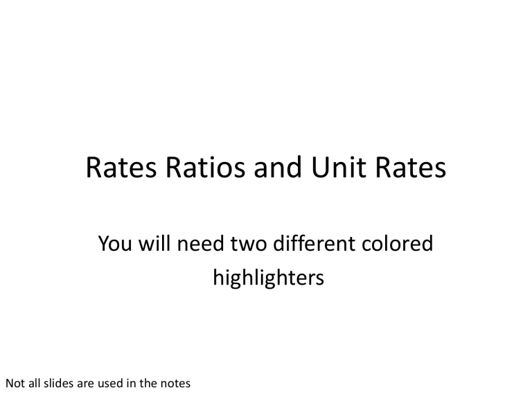 Unit Rate Unit Rate