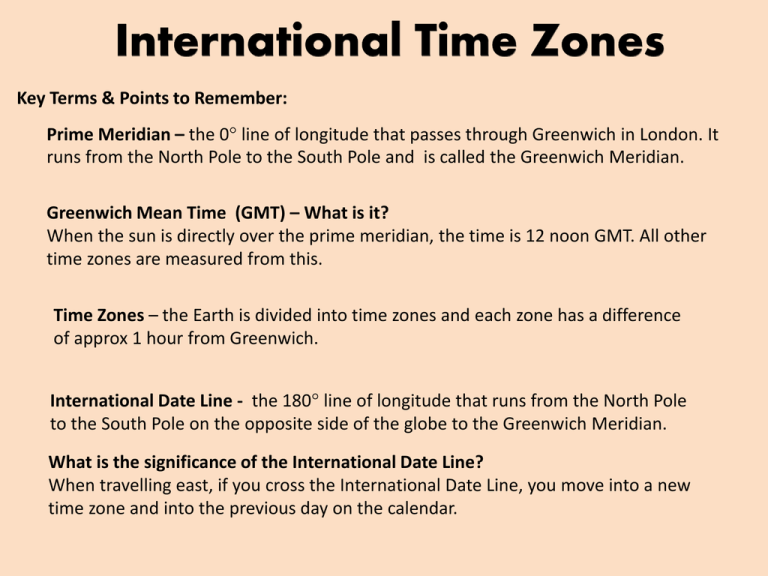 Lesson 4 International Time Zones