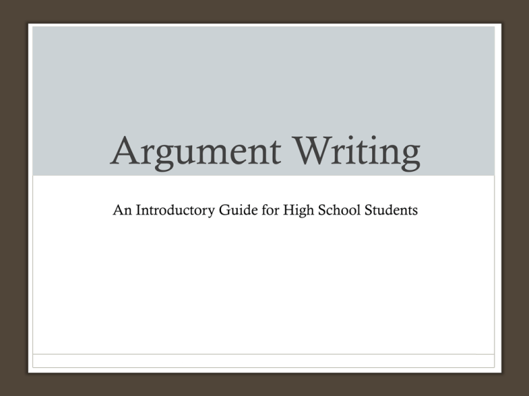 Argumentwriting2 Ms Mills s English Class