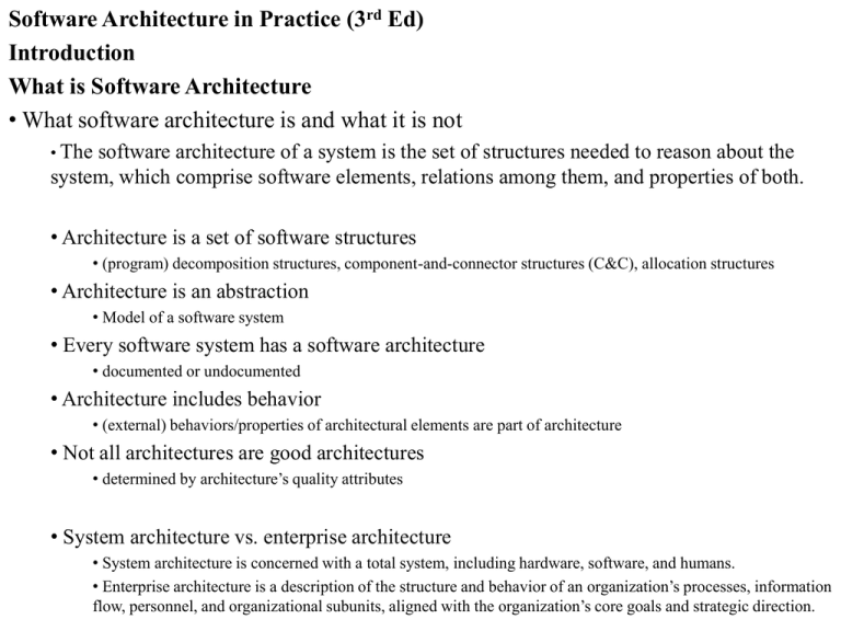What Is Software Architecture