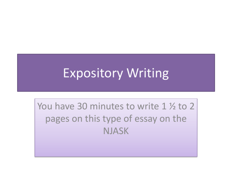 Grade 7 Expository Writing