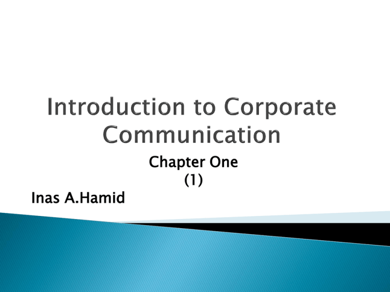 Introduction To Corporate Communication