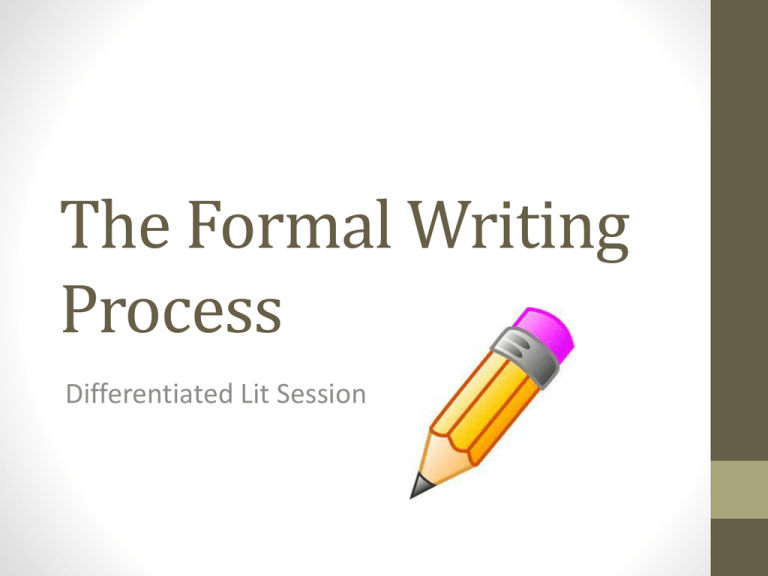 The Formal Writing Process Tulsasecondarylit