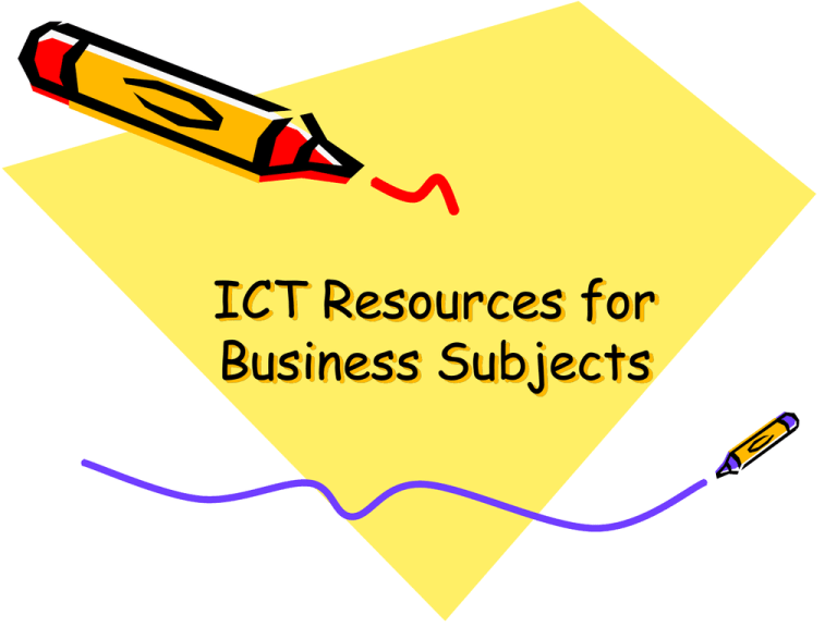 1 ICT Resources For Business Subjects