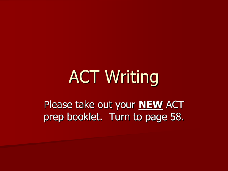 ACT Writing ACT Writing